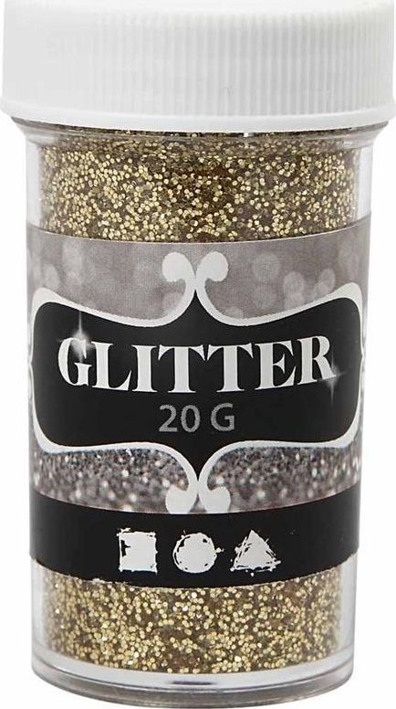 Glitter - gull - 20 g - 46 NOK - Glitter - Skapemer.no