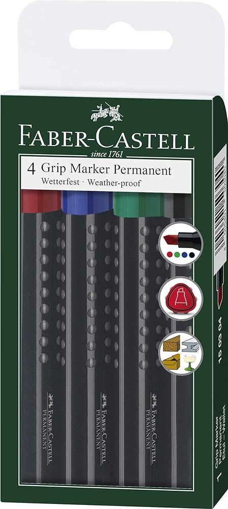 Permanent Marker Grip Skåret - 4 farger - 82 NOK - Merkepenner ...